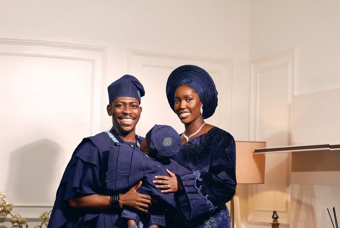 Singer Moses Bliss and wife Marie Bliss dedicate their son in church ...